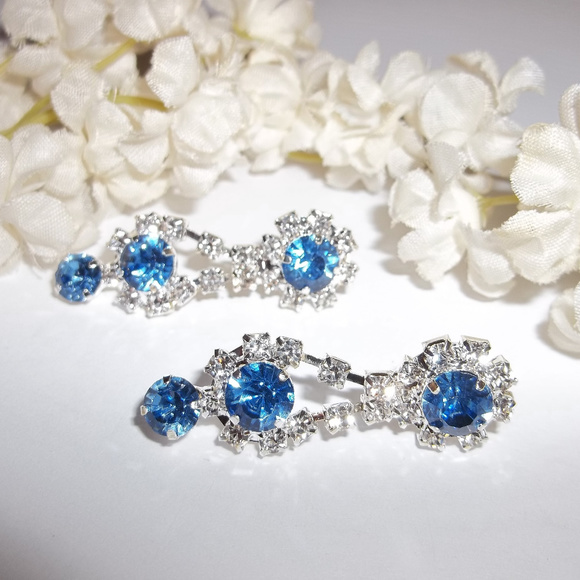 Fashion Jewelry | Jewelry | Sparkly Blue White Rhinestone Earrings Set ...